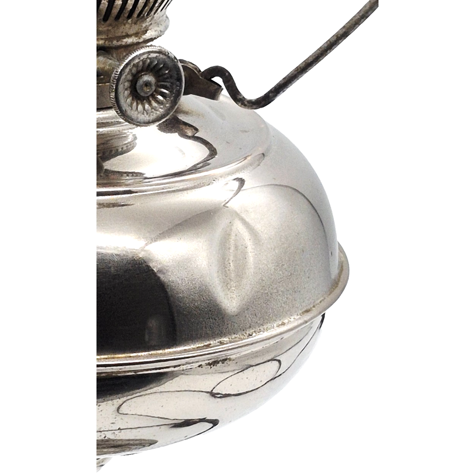 Vintage Electrified Rayo Kerosene Lamp Silver Base White Opal Swirl ...