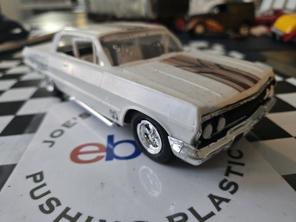 BUILT MODEL CAR VINTAGE AMT 63 IMPALA UNPAINTED OLDER BUILT PIECE BENT ...