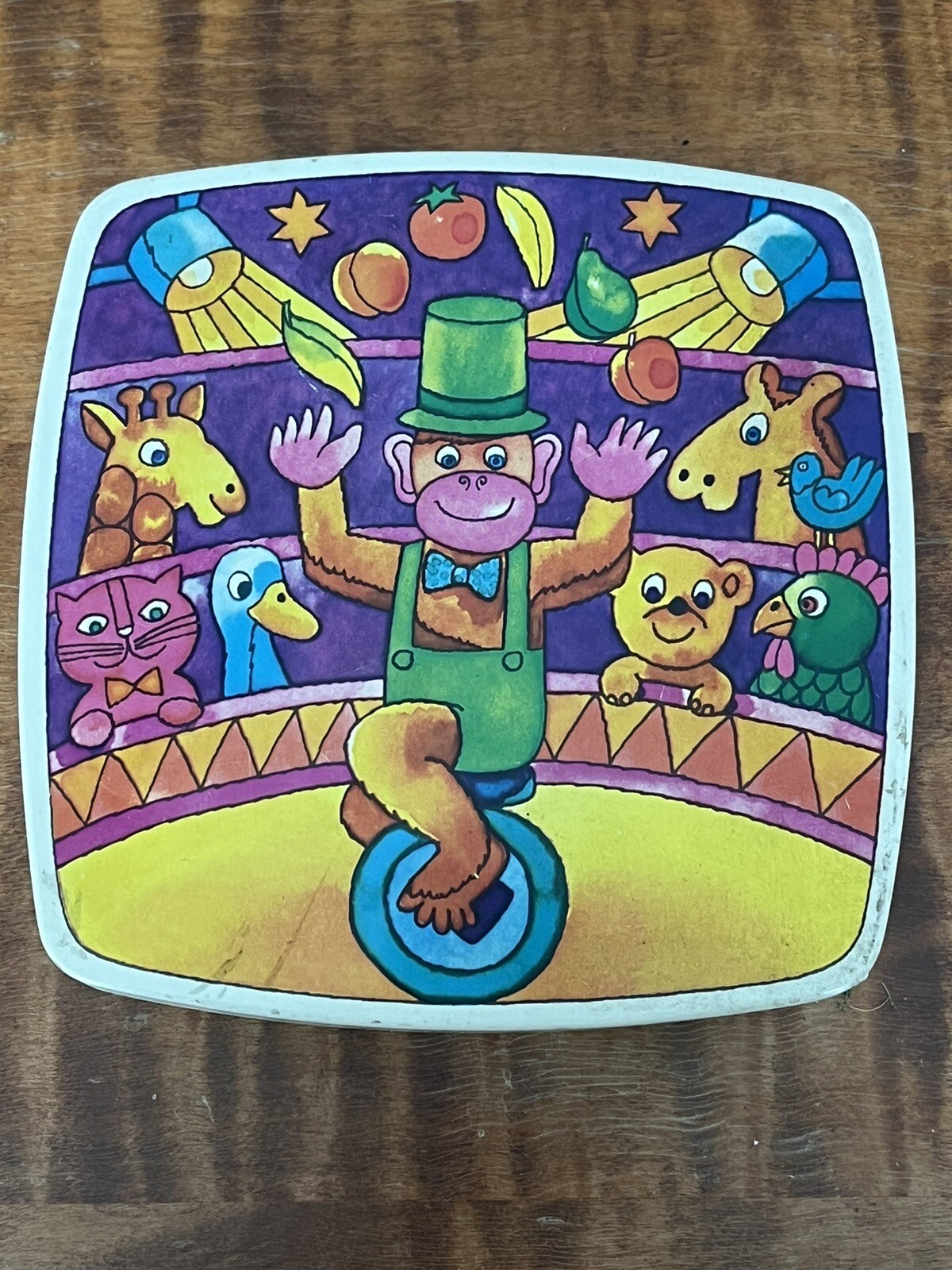 Ira Denmark vintage aluminum sandwich box monkey unicycle design | eBay