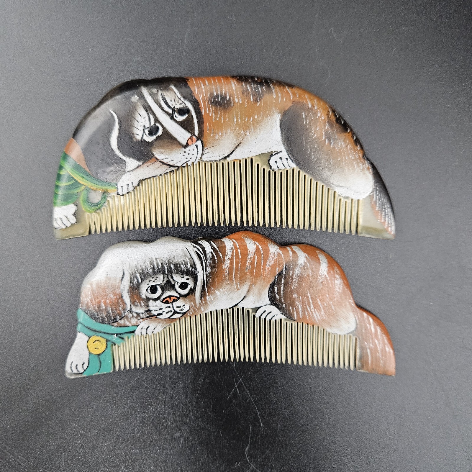 Pair Of Vintage China Japan Decorative Hair Comb Han… - Gem
