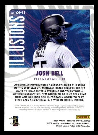 2020 Donruss Optic #OI-11 Josh Bell Rookie Optic Illusions Pirates | eBay