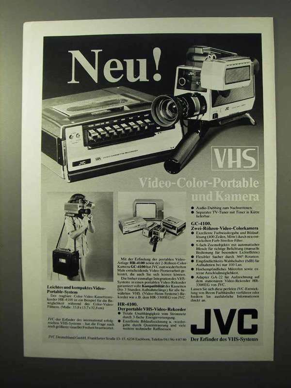 1979 JVC GC-4100 Color Video Camera Ad - in German | eBay