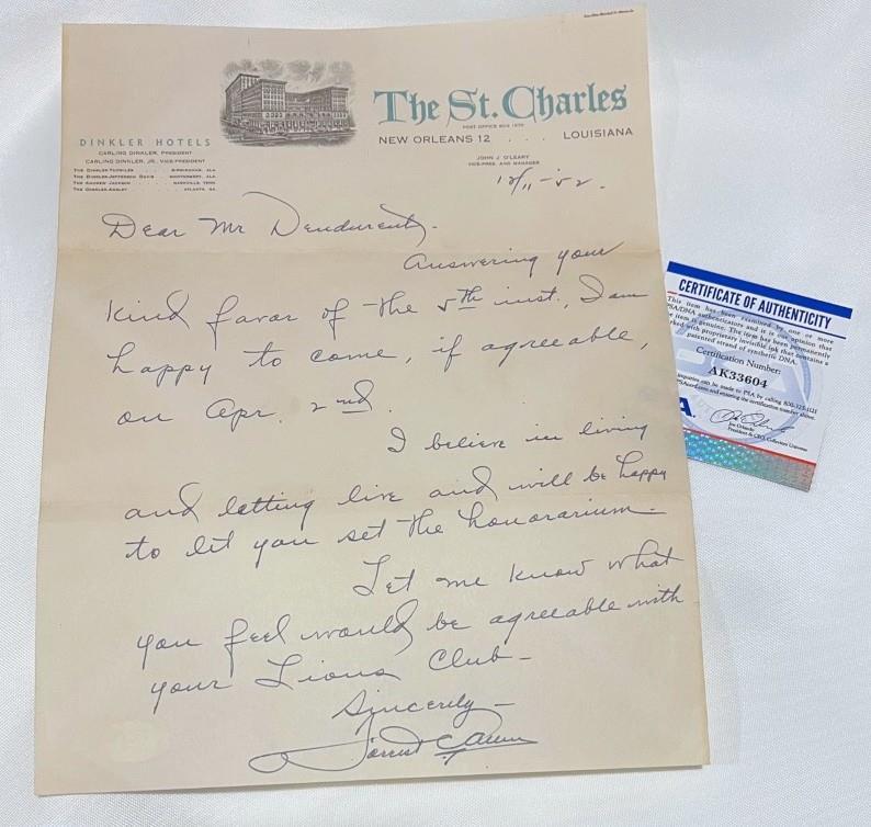 Forrest "Phog" Allen - Kansas Jayhawks - Autographed / Signed 1952 ...