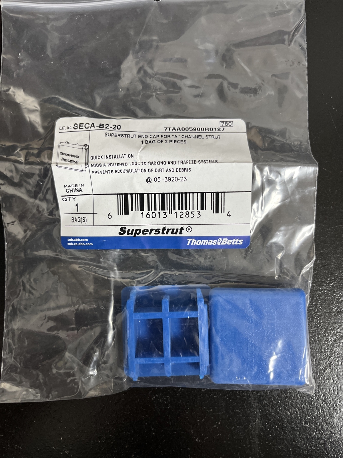 Superstrut 12-Gauge Blue Strut End Cap for A Series Channel (1 BAG ...