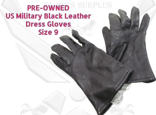 New US Military Black Leather Dress Gloves Sz 9 8440-01-224-0506 2B2 | eBay