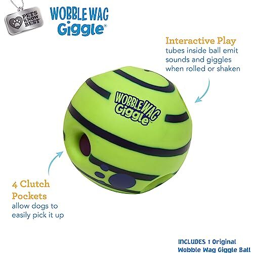 Wobble Wag Giggle Ball, Interactive Dog Toy, Fun Giggle Sounds When ...