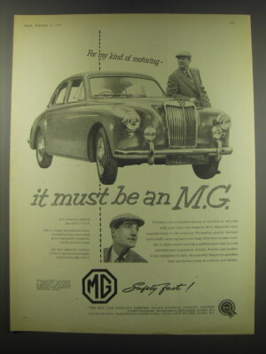 1957 MG Magnette Ad - For my kind of motoring - it must be an M.G. | eBay