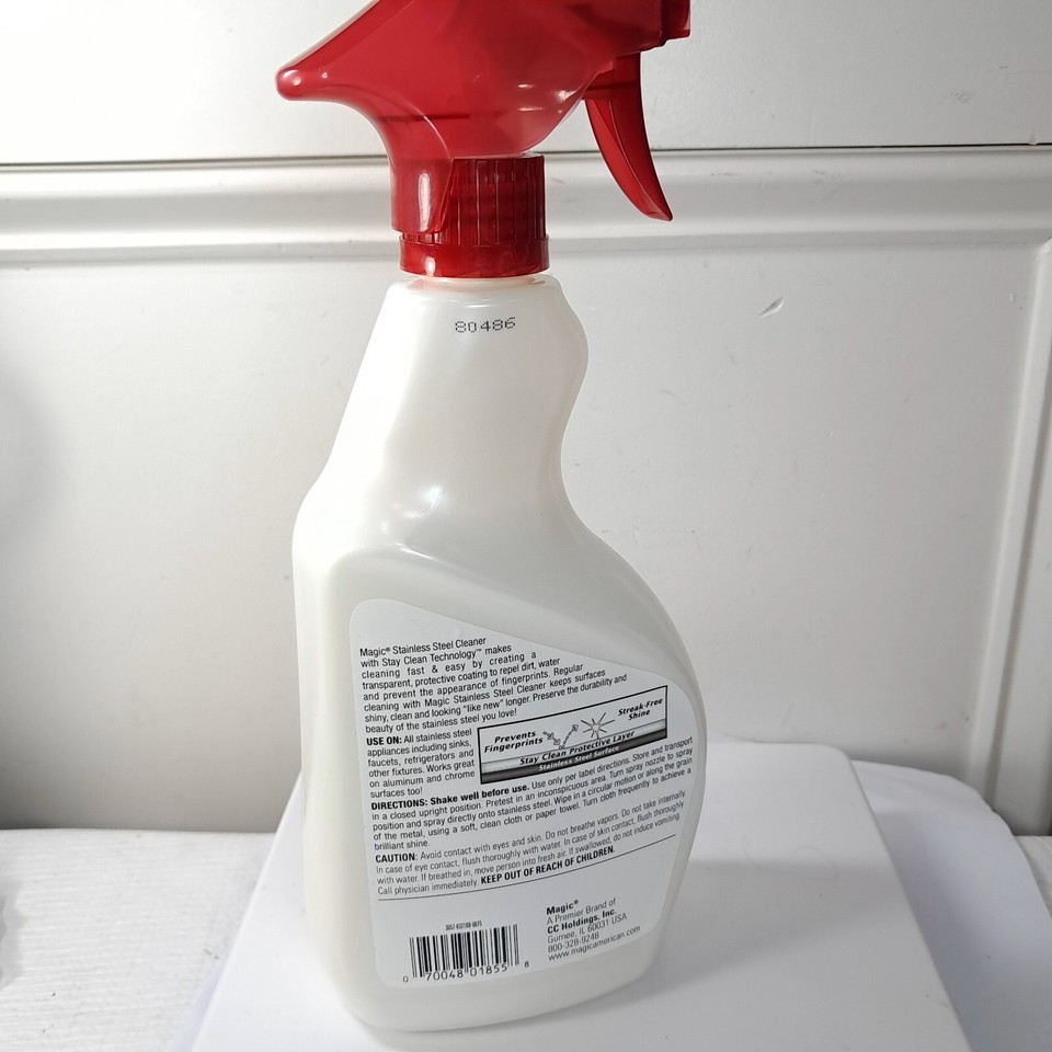 Magic Stainless Steel Cleaner Spray 24oz non aerosol appliance fridge ...