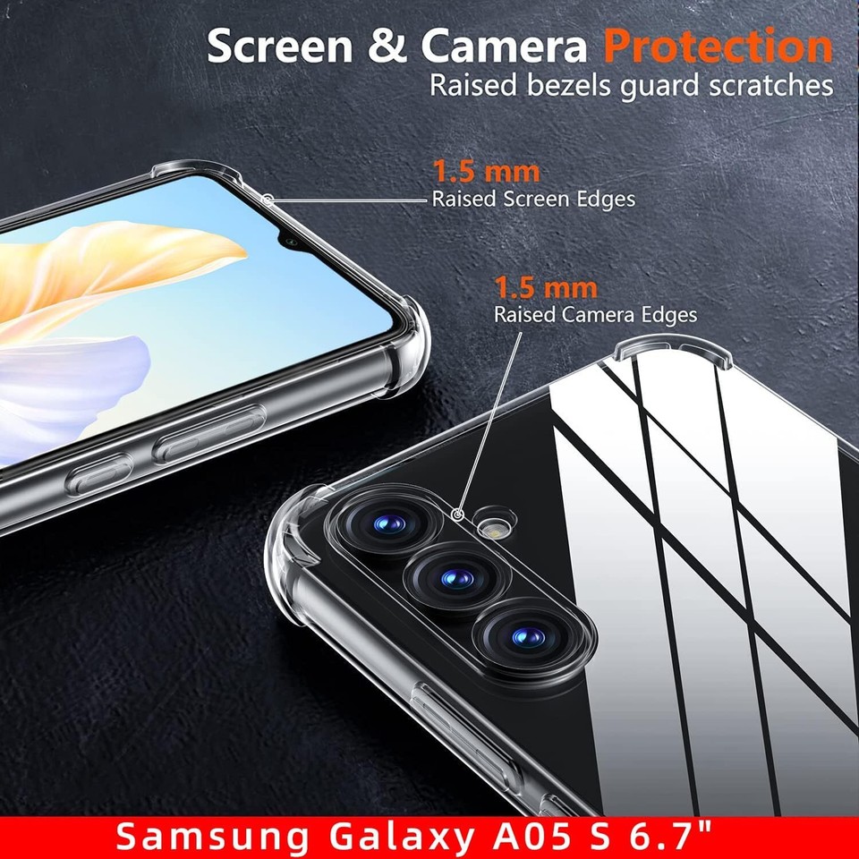 Case For Samsung Galaxy A05s Clear Shockproof Phone Cover & Screen ...
