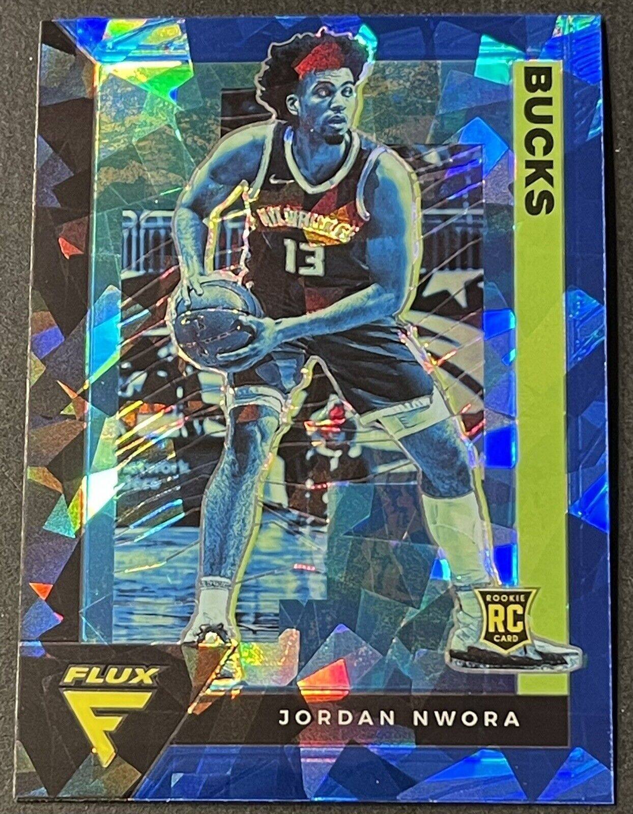 2020-21 Panini Flux Jordan Nwora #237 Blue Cracked Ice Rookie RC ...