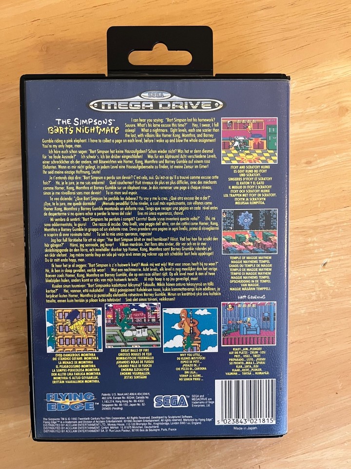 The Simpsons Barts Nightmare Sega Mega Drive game. Complete with manual ...