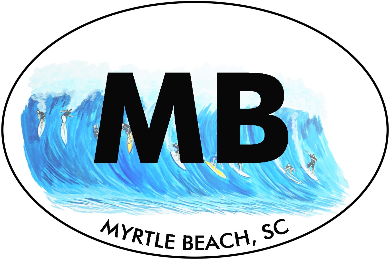 MB - Myrtle Beach Surfing High Quality Vinyl Decal Sticker - Car ...