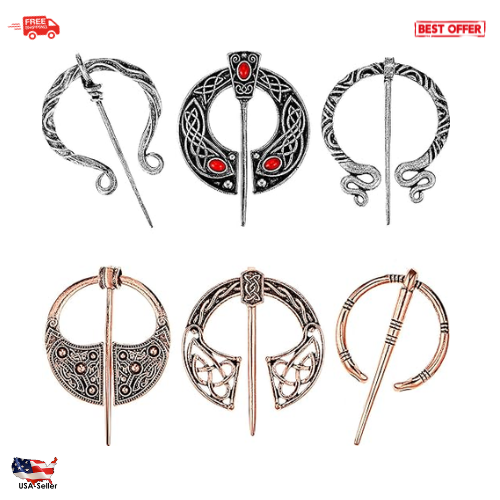 Set of 6 Vintage Viking Cloak Pins Shawl Buckle Clasps in Antique ...