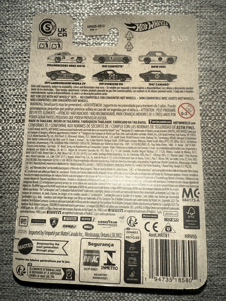 HOT WHEELS CHASE 1967 CAMARO VINTAGE RACING CLUB SERIES EDELBROCK LOGO ...