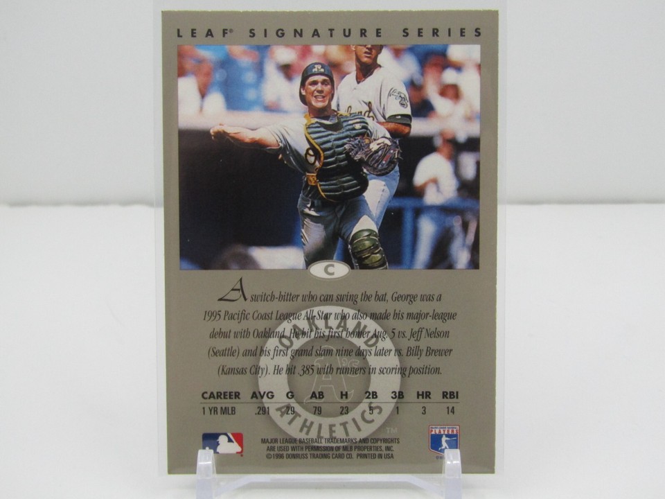 GEORGE WILLIAMS 1996 LEAF SIGNATURE SERIES SILVER AUTOGRAPH! OAKLAND ...