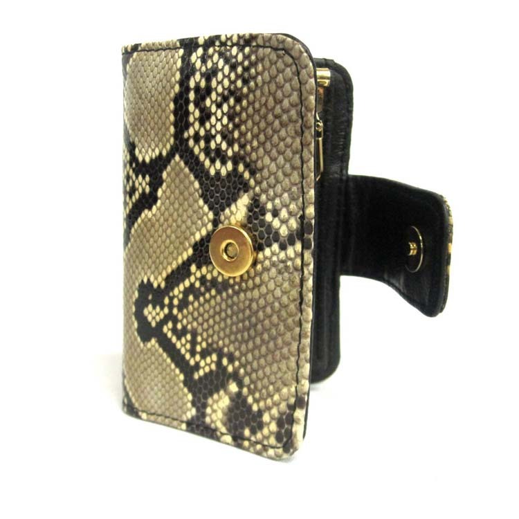 NEW WOMEN'S GENUINE SAND PYTHON,SNAKE SKIN KEY CHAIN WALLET WITH GOLD ...