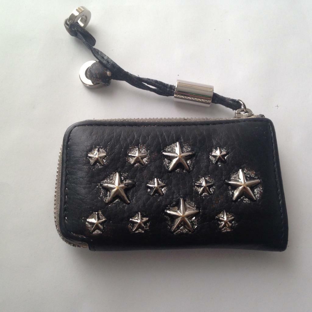 Jimmy Choo Black Leather-Silver Star Coin-Key Case 4i… - Gem