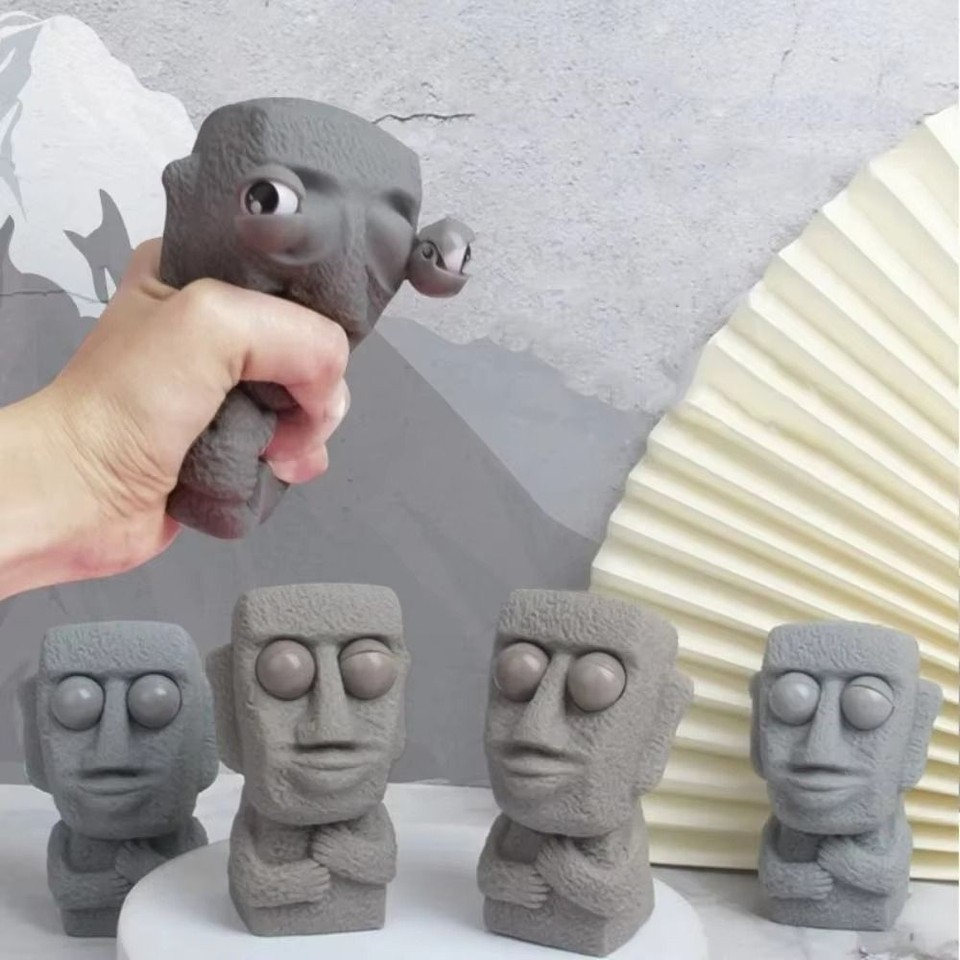 Novelty Squeeze Toy Soft Material Moai Statue New Slow Rebounds Toy ...