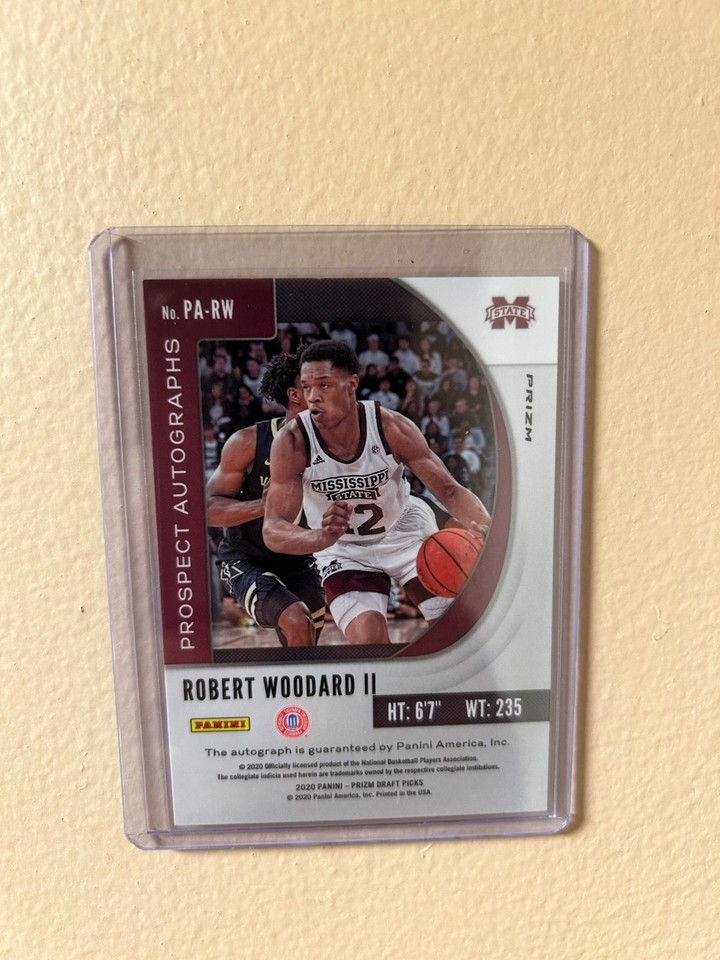 PANINI PRIZM ROBERT WOODWARD AUTO ROOKIE CARD SILVER FAST BREAK NO. PA ...