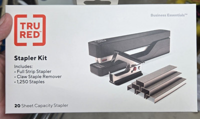 TRU RED Stapler kit #58081. Includes: 20 sheet stapler, staple remover ...
