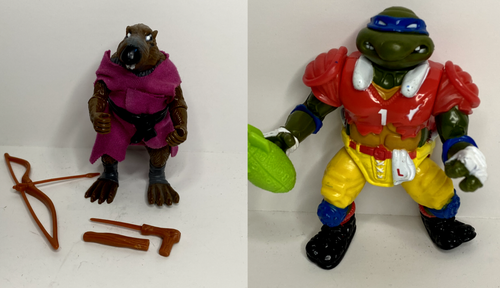 TD Tossin' Leo & COMPLETE Splinter Ninja Turtles Playmates TMNT 1991 ...