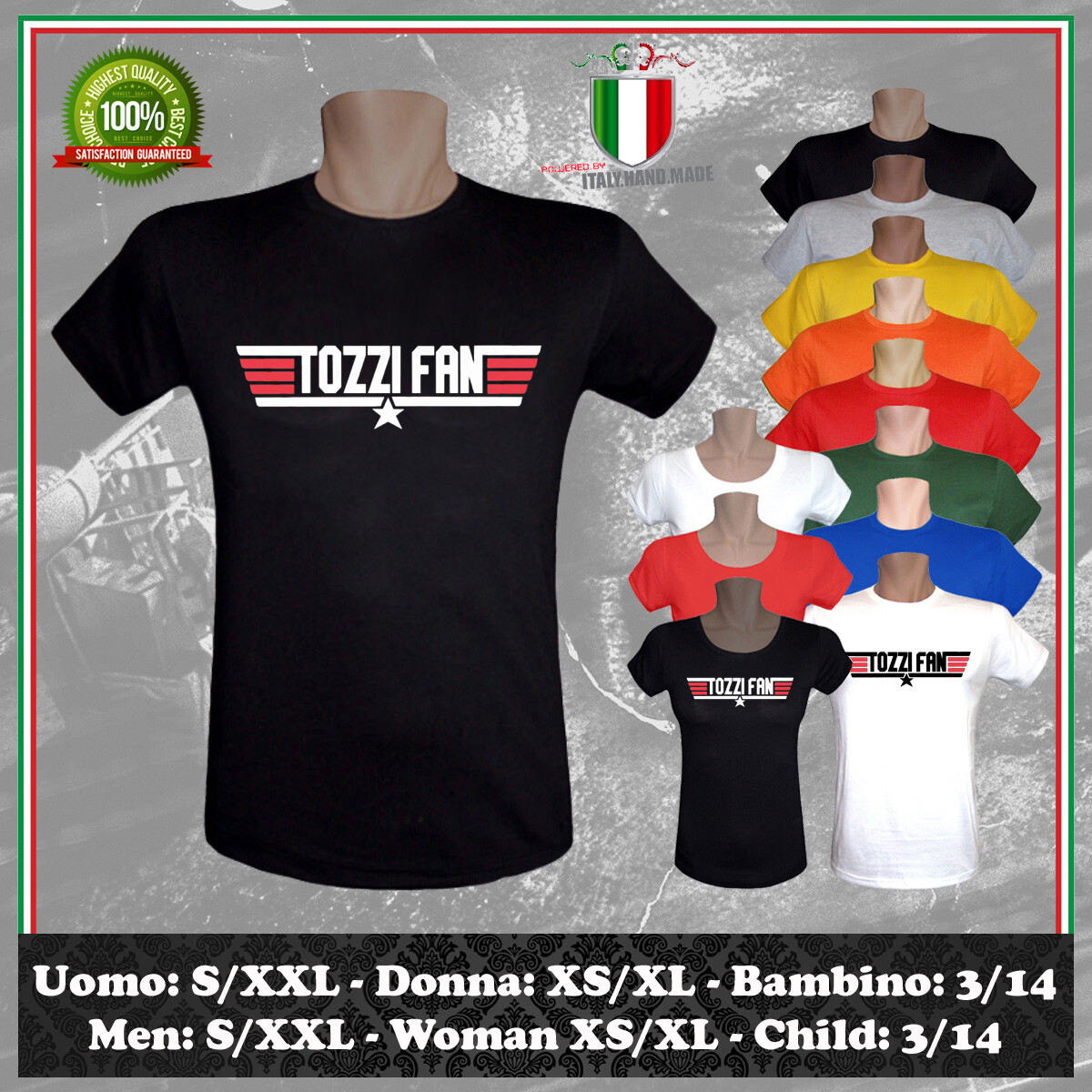 T-SHIRT TOZZI FAN FANTOZZI ISPIRATA TOP GUN TOZZI-FAN TV 2025 UOMO ...