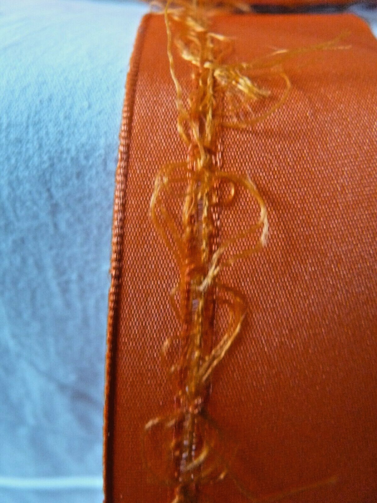 Kirkland Signature Wire Edged Ribbon Orange Boucle 3.8cm wide 2,4,5,10m ...