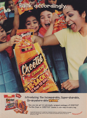 Cheetos 12-Sack Vintage 1999 Print Ad Page Frito-Lay Mom Hungry Kids ...
