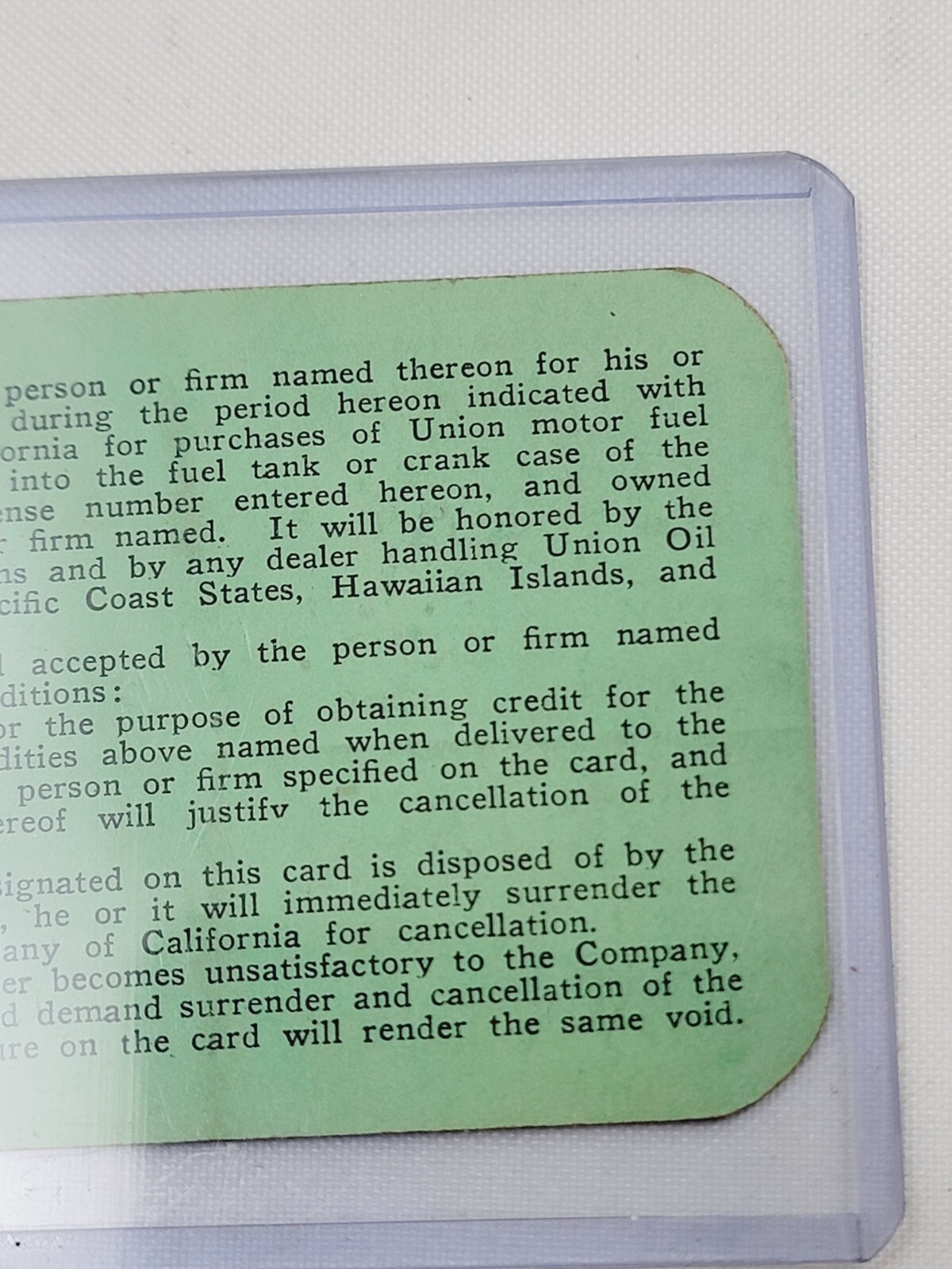 RARE 1931 UNION OIL COMPANY OF CALIFORNIA CREDIT CARD. UNION 76 | eBay