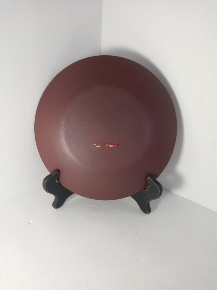 Hand Painted Joni Martin Wooden Plate Country Folk Art Primitive Decor ...