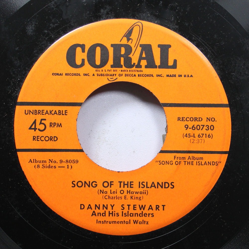 50'S & 60'S Unplayed Stock 45 Danny Steward And His Islanders - Songs ...