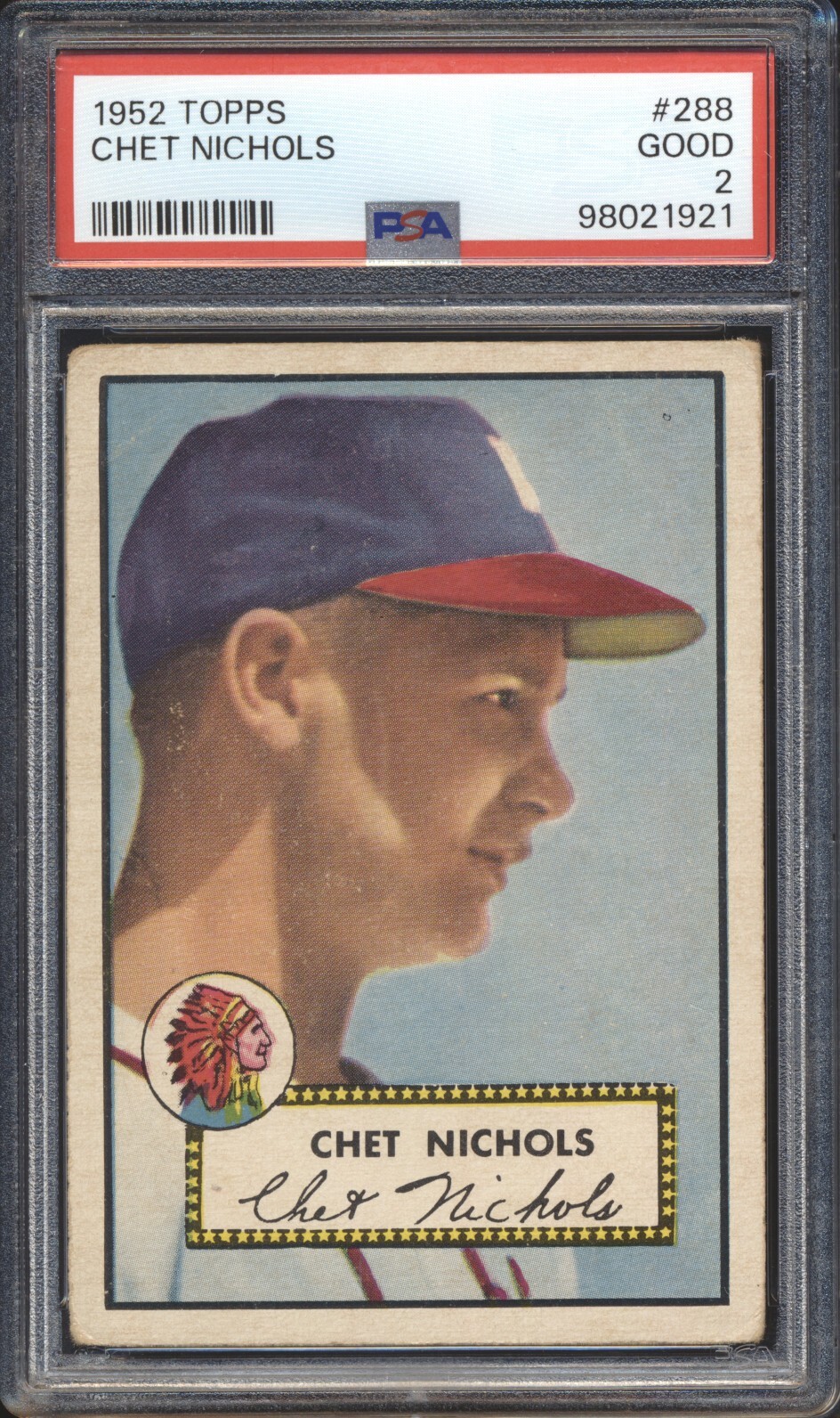 1952 Topps Baseball Chet Nichols ROOKIE #288 PSA 2 BRAVES Partial Set ...
