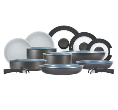 Tower Freedom 13 Piece Cookware Set with Ceramic Coating, Stackable ...