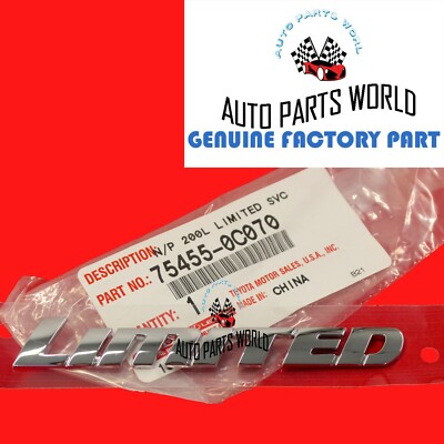 GENUINE TOYOTA 4RUNNER SEQUOIA TACOMA TUNDRA REAR SIDE NAMEPLATE 75455 ...