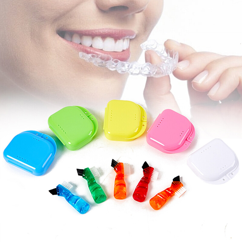 Denture Cleaning Brush Multi-Layered Bristles False Teeth Handle Brist ...