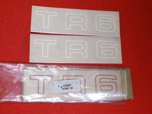 TRIUMPH TR6 Rear Decals Pair 625667 RED BLACK WHITE OEM LEYLAND | eBay