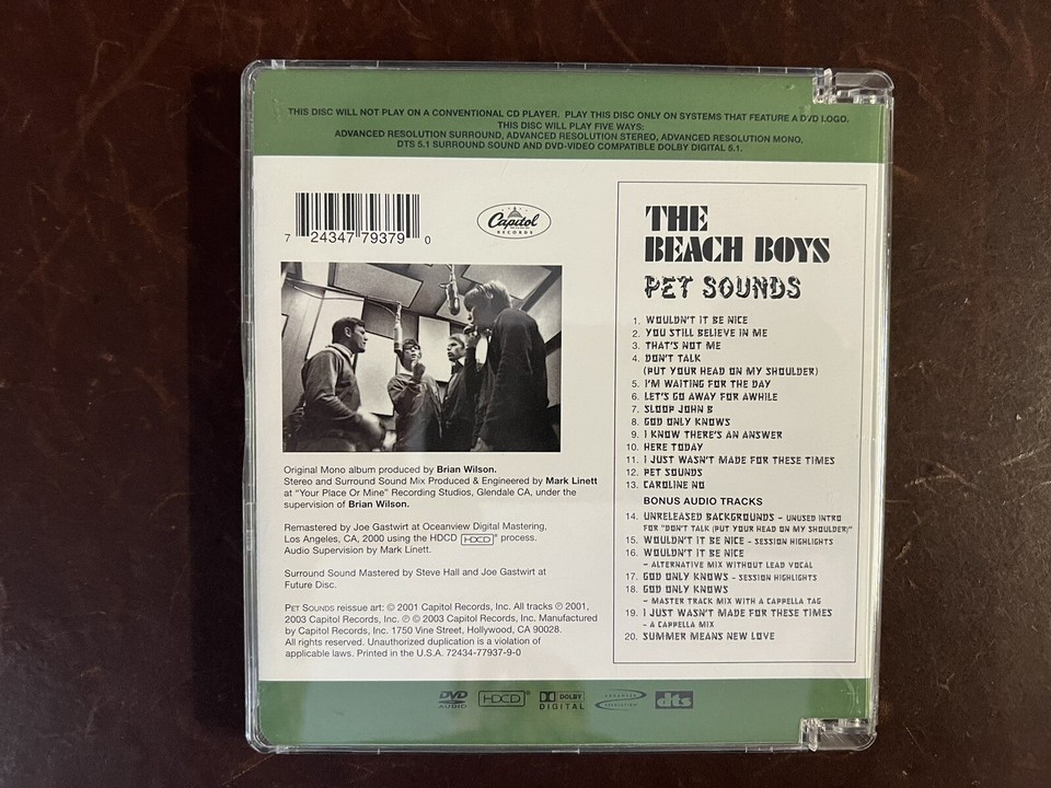 Beach Boys Pet Sounds - DVD Audio, High Resolution Mono, Stereo, & 5.1 ...