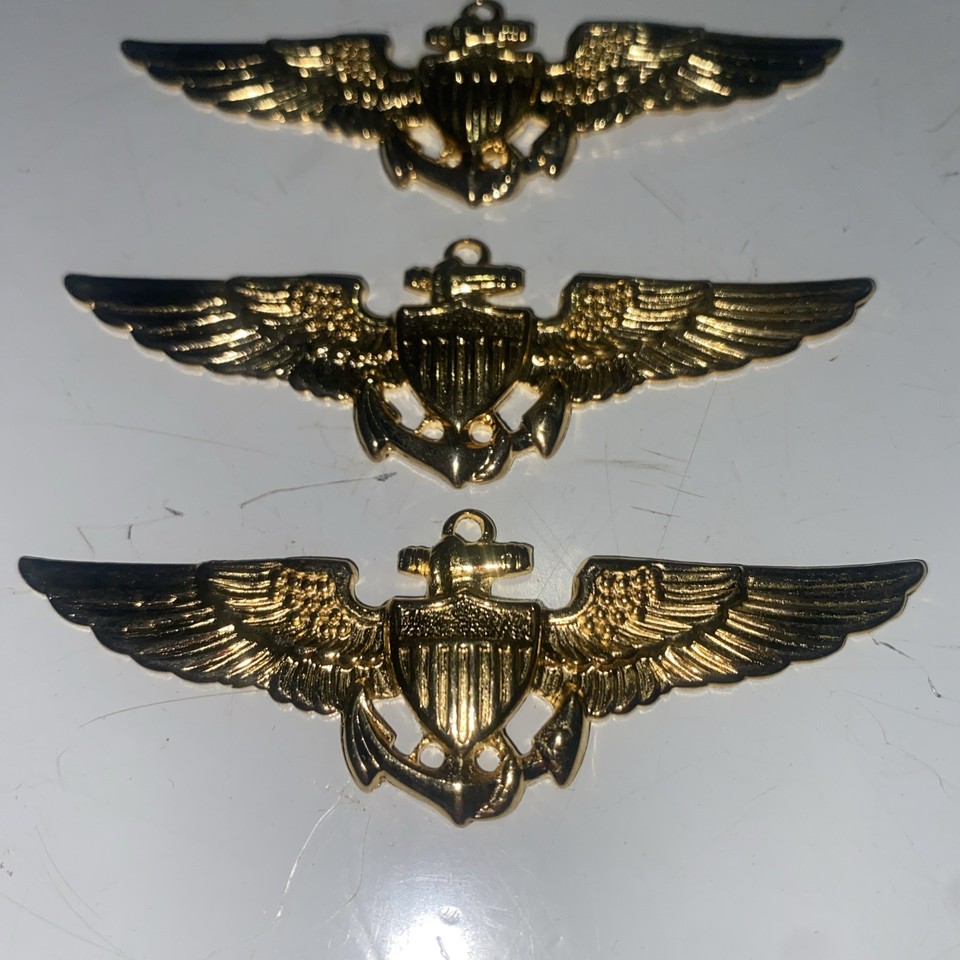 US Navy Naval Aviator Pilot Aviation Wings (lot Of 4) Badge (no Pins ...