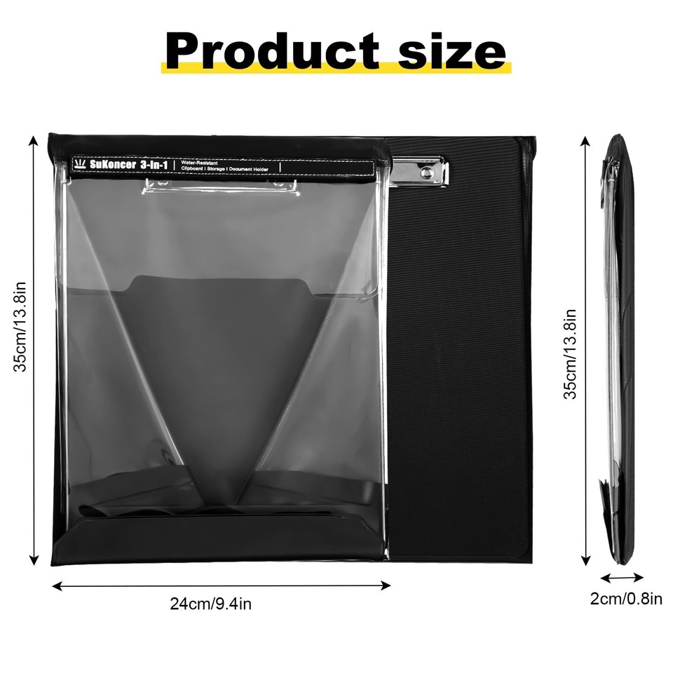 3-in-1 Waterproof Clipboard with Strap & DIY Document Stand & Reading ...