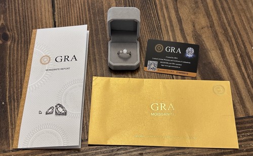 GRA CERTIFIED 1CT Moissanite Engagement Ring Size Adjustable | eBay