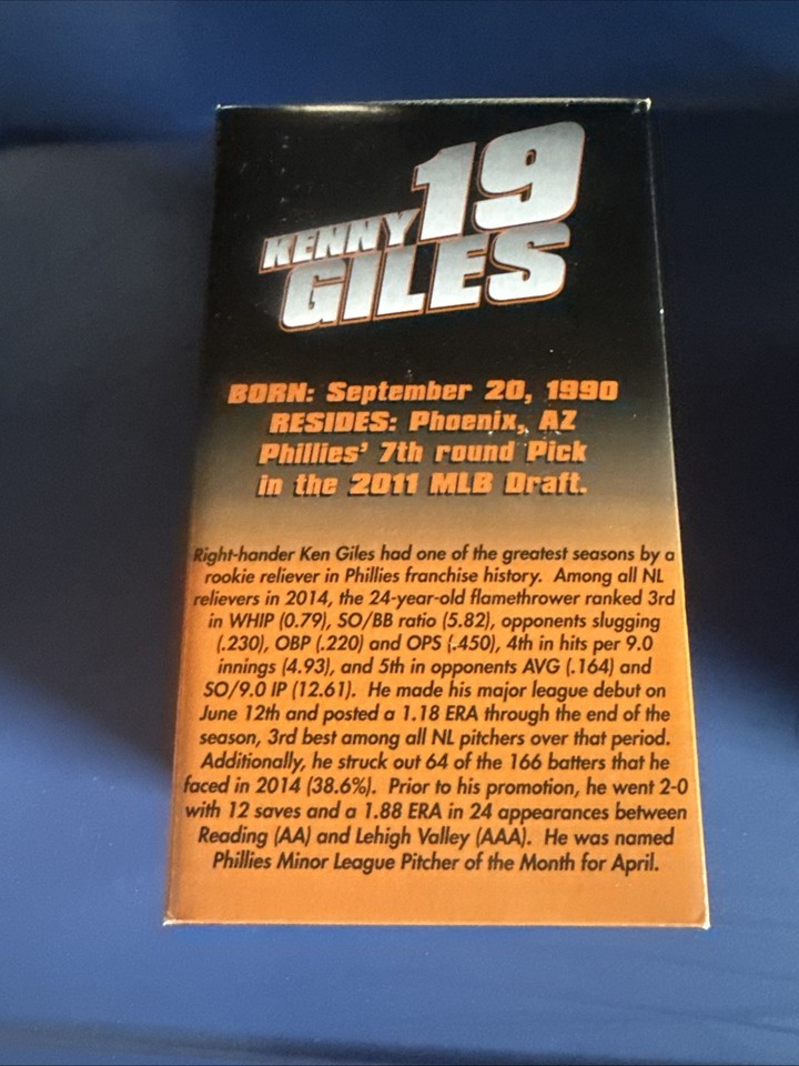 Kenny Giles Lehigh Valley IronPigs #19 SGA Bobblehead New 2015 Ken ...