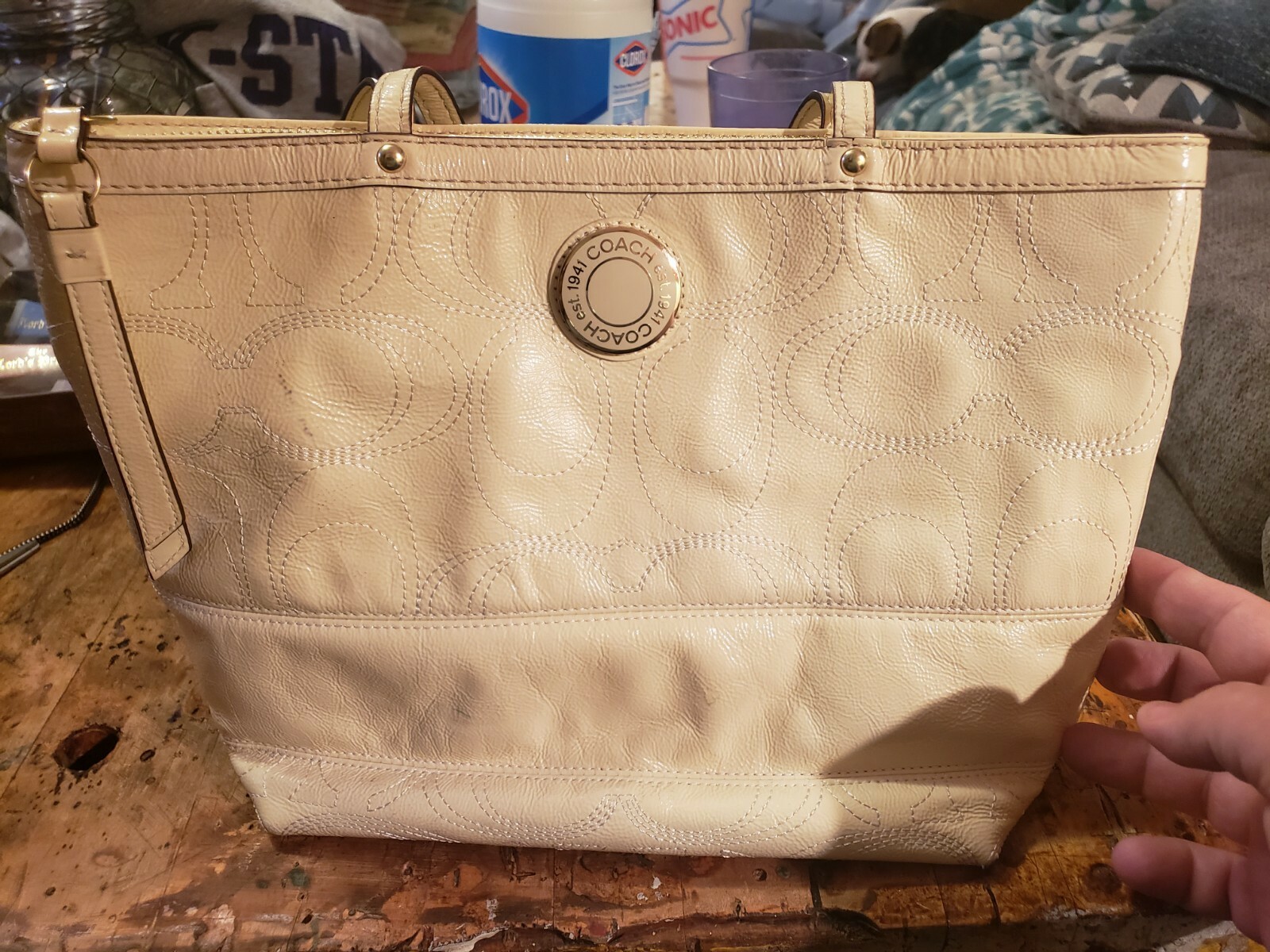 COACH PATENT LEATHER PURSE W/ C STITCH #A1293-F19198 | eBay