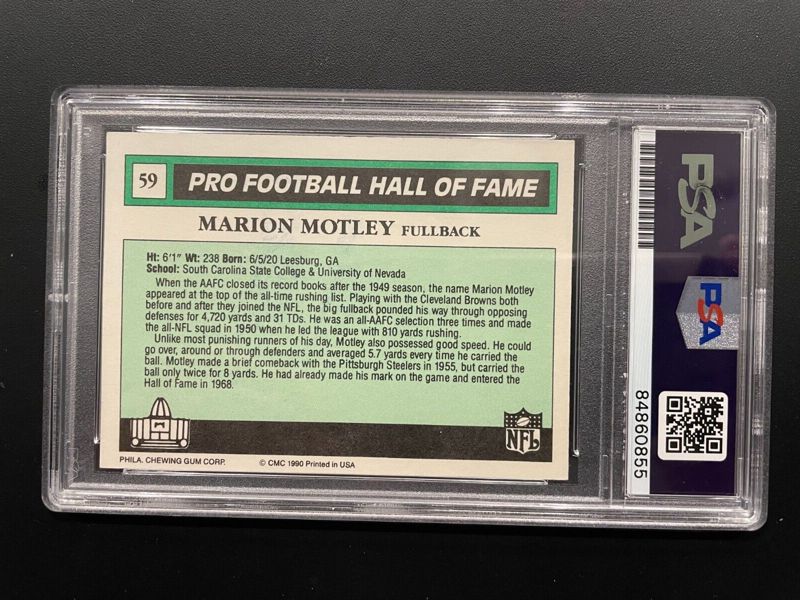 Marion Motley signed 1990 Swell Card Autograph Football HOF Browns PSA ...