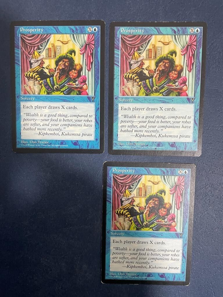 MTG 3X VISIONS PROSPERITY PLAYED MAGIC THE GATHERING ENGLISH BLUE ...