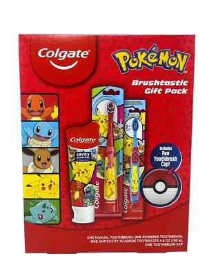 Colgate Pokemon Brushtastic Gift Pack 2 Toothbrush and 4.6 oz ...