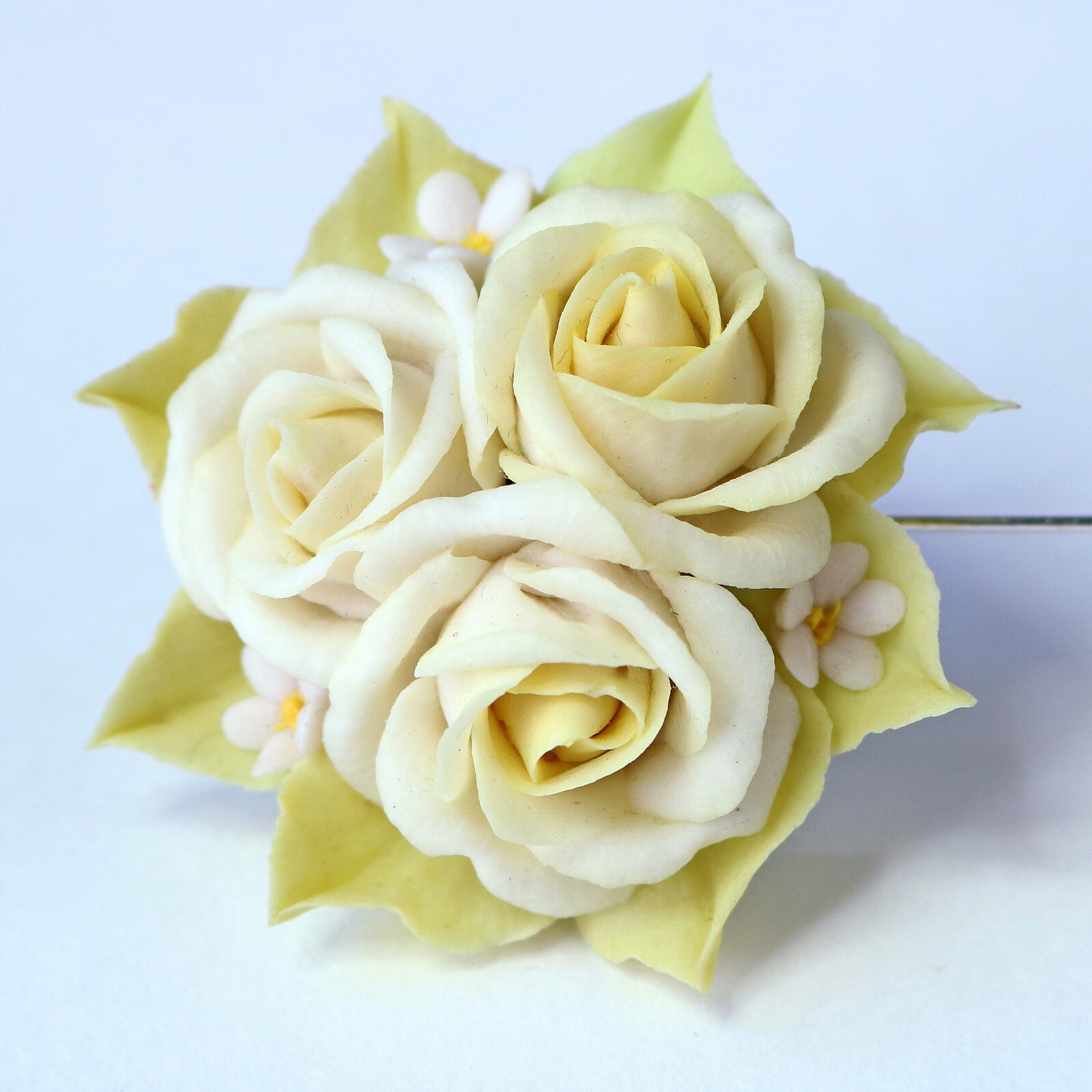 YELLOW ROSE LAPEL STICK STOCK PIN BOUQUET FLOWER CORSAGE WEDDING ...
