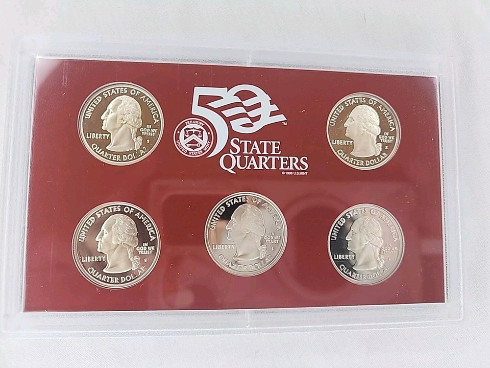 50 State Quarters 1999-2005 Complete US Mint Proof Set Boxed And Silver ...