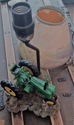 John Deere Tractor Table Lamp Resin, Vintage 1999 Green Original Shade ...