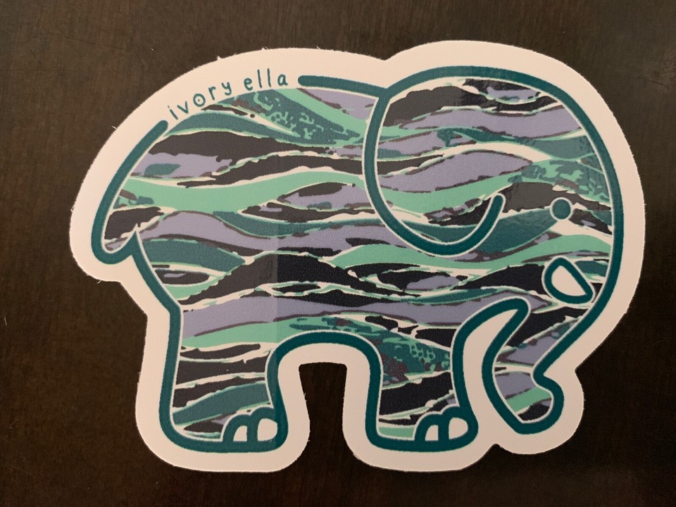 NEW Ivory Ella Gray Green Waves Logo Sticker Decal | eBay