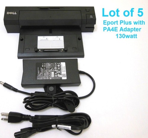 Lot of 5 Dell E-Port Plus PRO2X Docking Station PA4E Adapter E6500 ...